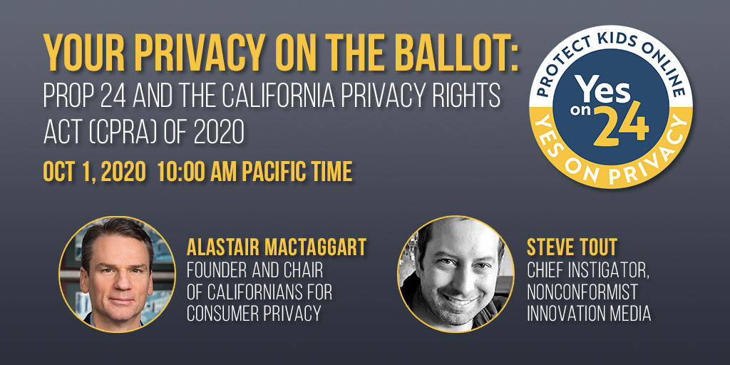 Register for Prop 24 Webinar on 10/1/20 | Yes on Prop 24